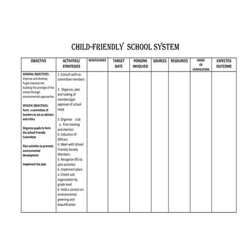 Child friendly school system | DOCX