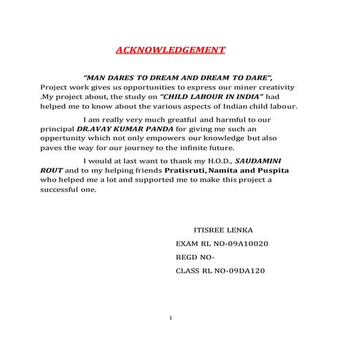 CLASS 12 ENGLISH PROJECT ON CHILD LABOUR | PDF