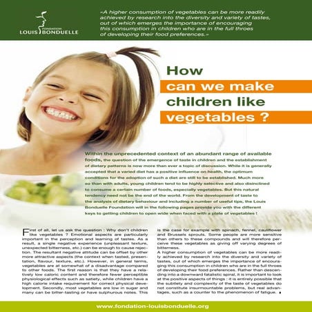 How to make children like vegetables ? | PDF