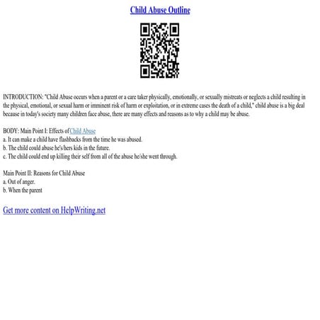 Child Abuse Outline | PPT