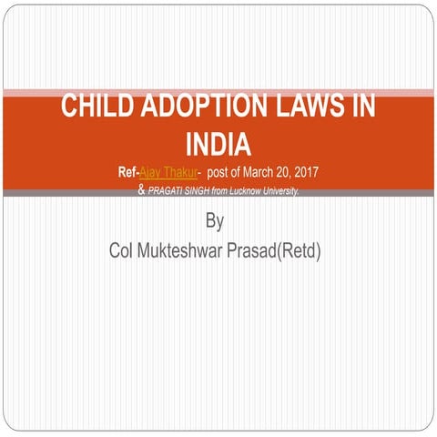 Child adoption laws in india | PPTX