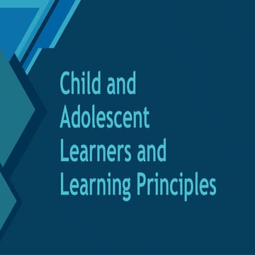 Child and Adolescent Learners and Learning Principles Unit1 Lesson1.pptx