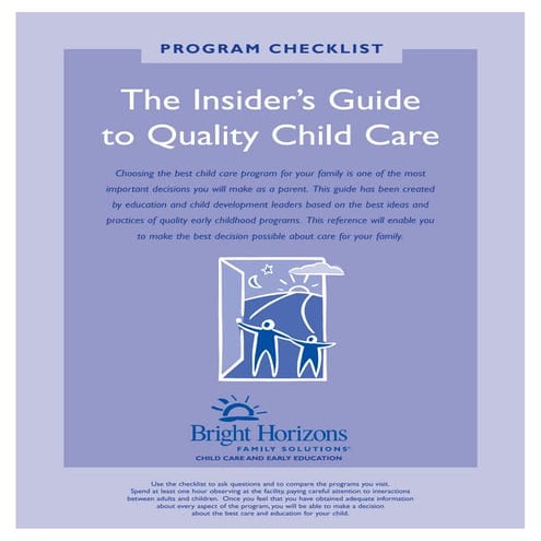 Child care program checklist | PDF