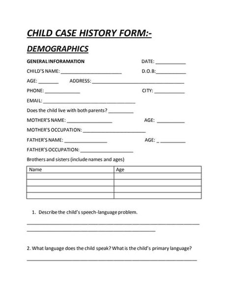 Case History Form case-history-form