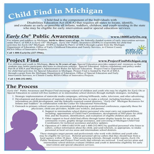 Child Find Michigan | PDF
