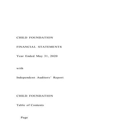 CHILD FOUNDATION FINANCIAL STATEMENTS Ye | PDF