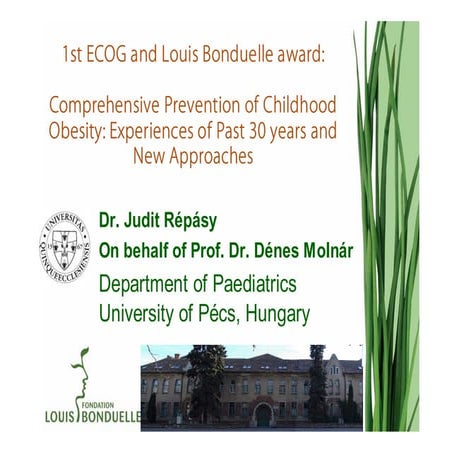 Prévention de l'obésité chez l'enfant - Dr Judit Répasy, Fondation L ...