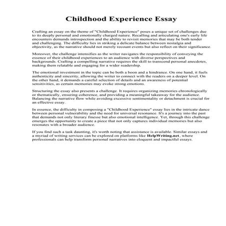 Childhood Experience Essay.pdf
