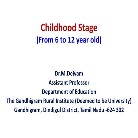 Childhood stage | PPT