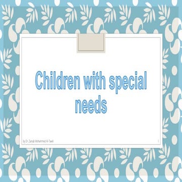 Childildren with special needs | PPTX