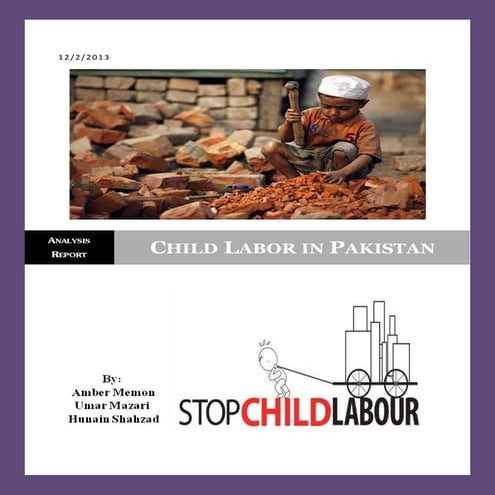 Child labor in the pakistan report | DOCX