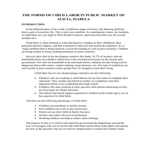 Child Labor research education for educators | PDF