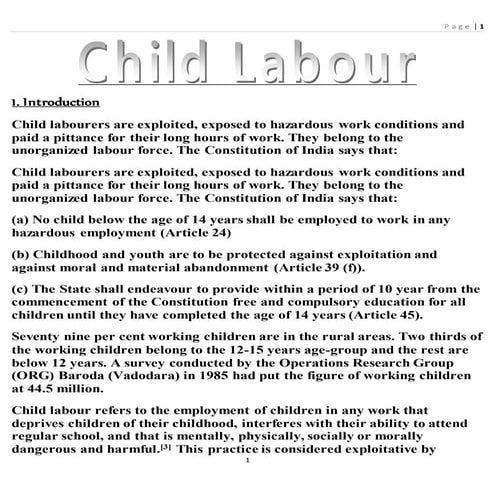 Child labour | DOCX