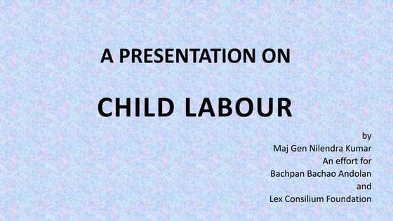 Child labour presentation | PPT