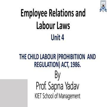 Child labour act 1986 | PPTX