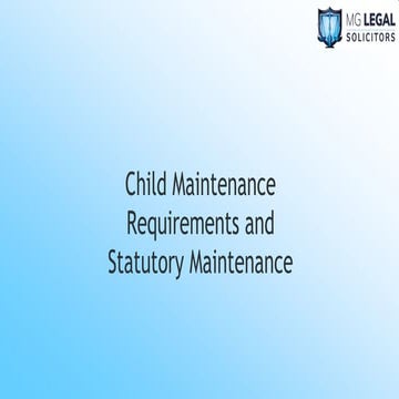 Child maintenance requirements and statutory maintenance | PDF