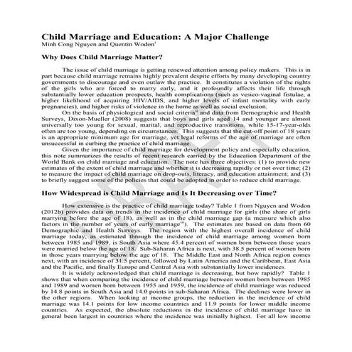 Child Marriage presentation | PPTX