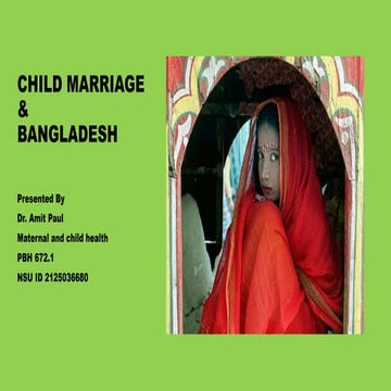 Child marriage ppt for mch .final assignment | PPTX | Reproductive ...