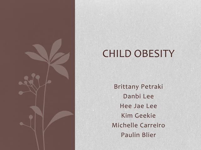 Essay on Childhood Obesity (Essay Sample)