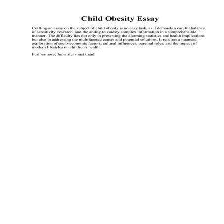 Child Obesity Essay.pdfChild Obesity Essay | PDF