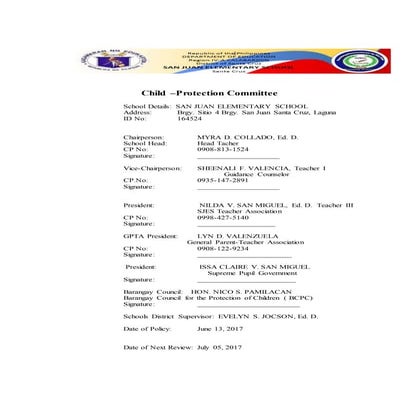 Child protection committee | DOCX