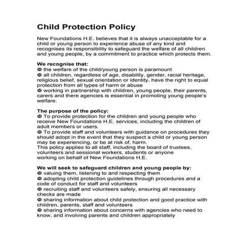 Child protection policy | PDF