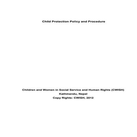 Child Protection Policy and Procedure | PDF