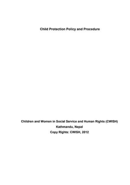 Child Protection Policy | PPT | Adoption and Fostering | Parenting