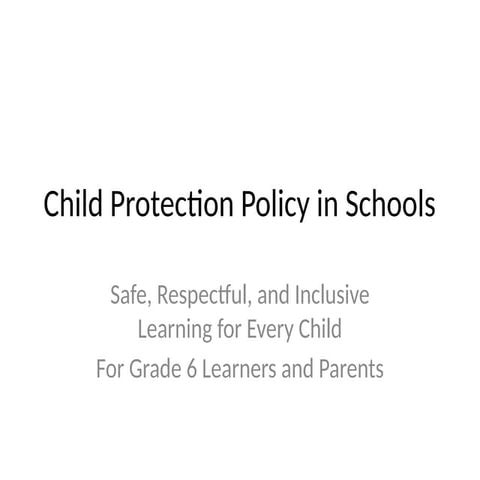 Child Protection Policy DepEd Order No.40 s. 2012 | PPTX