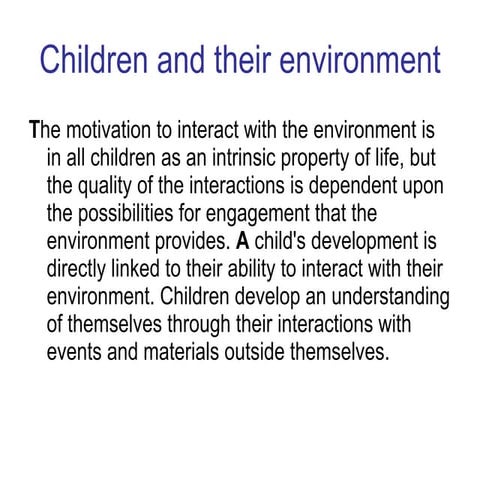 Children And Their Environment | PPT