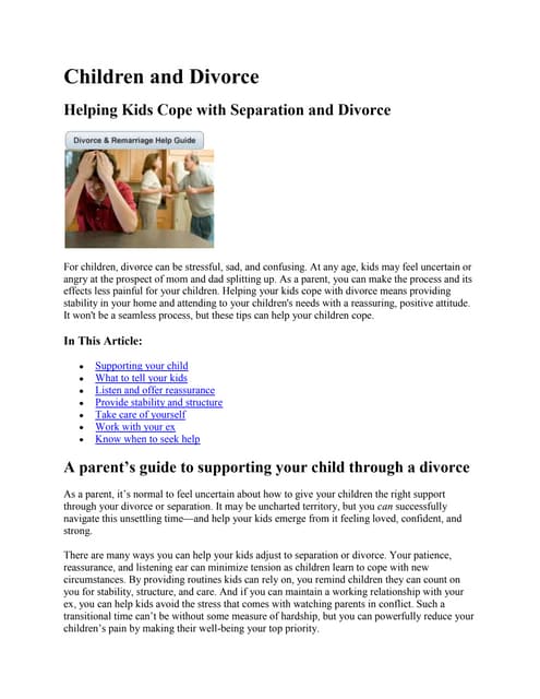 Divorce & Children | PPTX
