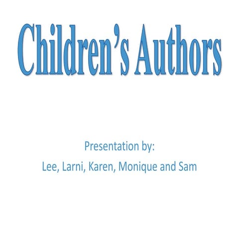 Children authors. | PPTX