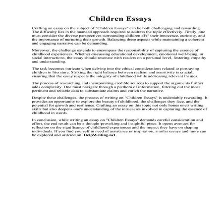 Children Essays | PDF