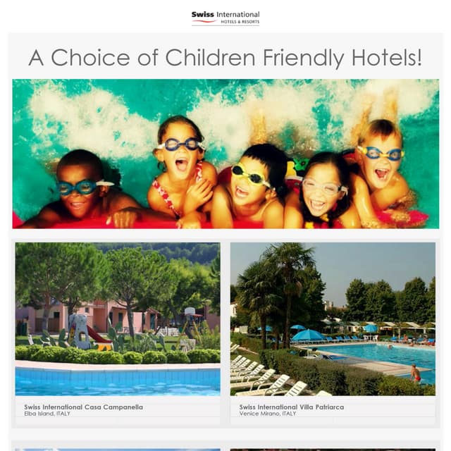 Children Friendly Hotels - Swiss International Hotels and Resorts! | PDF