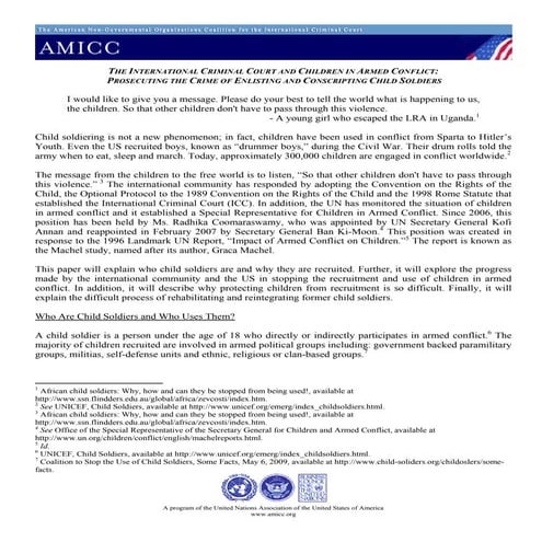 Children In Armed Conflict | PDF