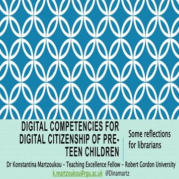 Digital competencies for digital citizenship of pre-teen children ...