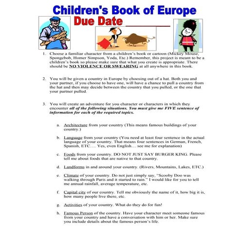 Children's book of europe directions | PDF