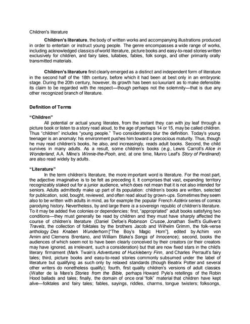 Intro to children's literature | PPT