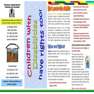 Children w disabilities pamphlet | PDF