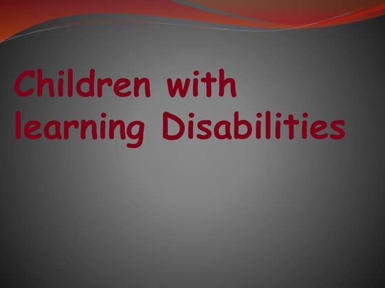 Learning Disabilities With Video | PPT