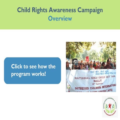 Child Rights Awareness Campaign Program Overview | PPT