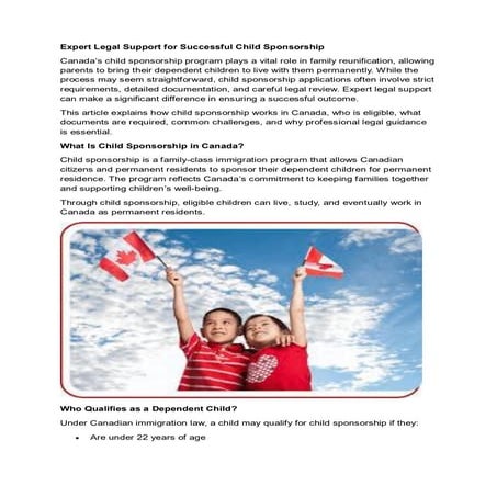 Expert Legal Support for Successful Child Sponsorship | PDF