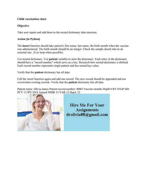 Child vaccination chart Objective Take user inputs and add them to the.pdf Child vaccination chart Objective Take user inputs and add them to the.pdf