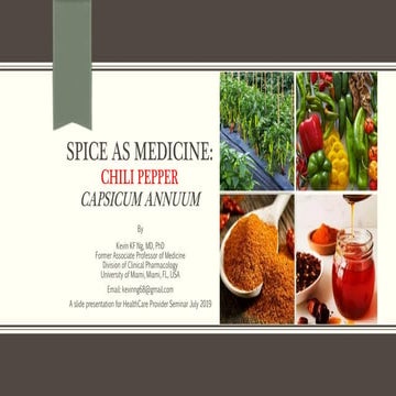 Spice as Medicine: chili pepper, capsicum annuum | PDF
