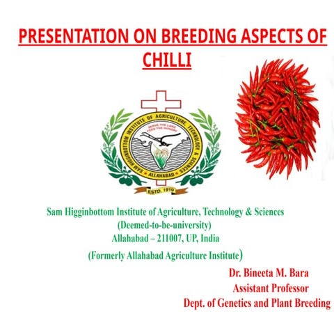 Presentation on Breeding aspects of Chilli .pptx