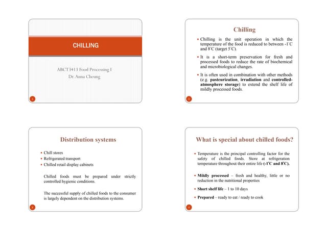 Chilling in food processing and preservation | PDF
