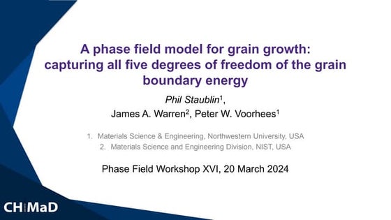 Phase Field Modelling Of Grain Boundary Motion Ppt