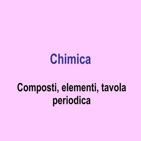 Chimica Programma Ii Classi | PPT