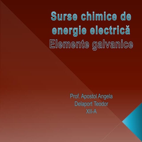 Proiect chimie elemente galvanice | PPTX