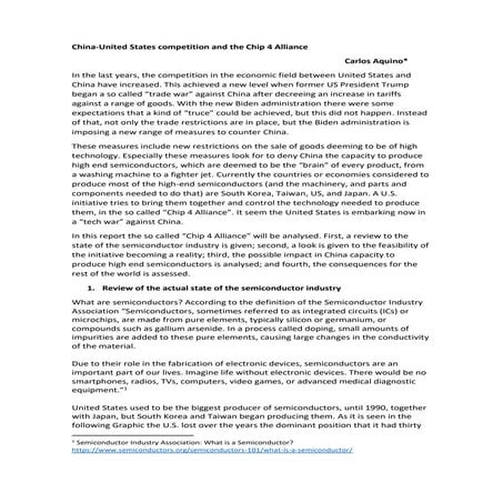 China-United States competition and the Chip 4 Alliance | DOCX
